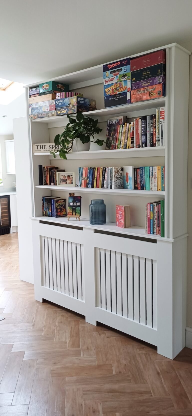 Custom Vertical Slat Radiator Bookcase Storage | AUUNIQUE