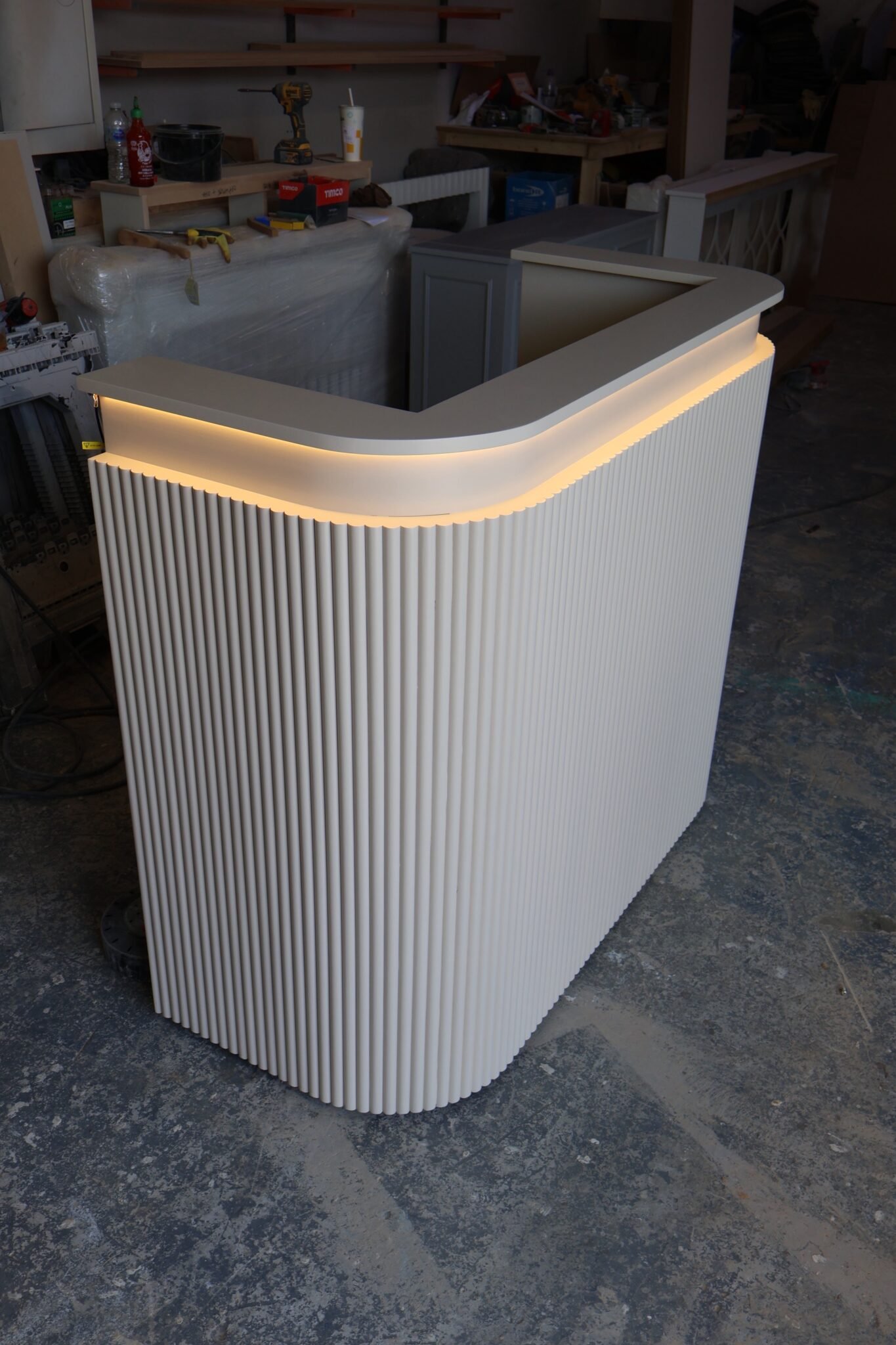 bespoke Luxury Reception Desk, Skimming Stone